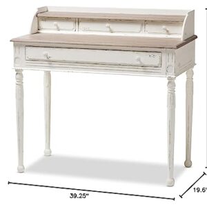 Baxton Studio Anjou Traditional French Accent Writing Desk, White