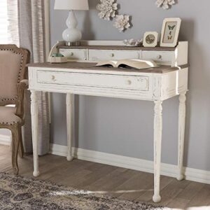 Baxton Studio Anjou Traditional French Accent Writing Desk, White