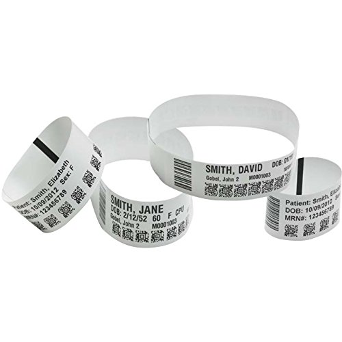 Zebra Z-Band UltraSoft Wristband Cartridge Kit (White) - 134; Width x 1134; Length - 6/Roll - 175/Roll - Polypropylene, vinyl - Direct Thermal - White - 10015355K