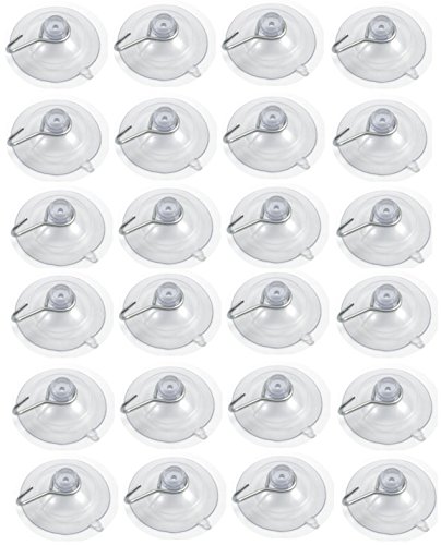 Suction Cups with Metal Hook 1 3/4 Inch 24 Pack Lot Also Includes One Suction Shower Hook