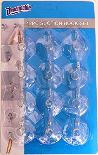 Suction Cups with Metal Hook 1 3/4 Inch 24 Pack Lot Also Includes One Suction Shower Hook