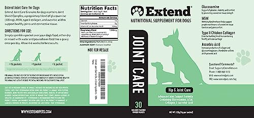 Extend Joint Care Natural Glucosamine with MSM for Dogs, 2 Box