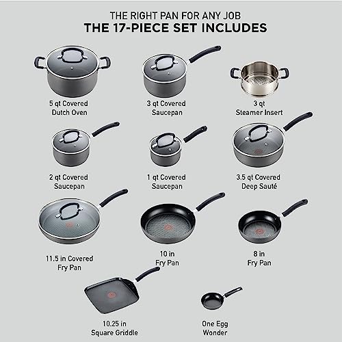 T-fal Ultimate Hard Anodized Nonstick 17-Piece Cookware Set