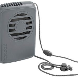 O2COOL Neck Personal Travel Battery Powered Cooling Fan, Single Pack (Gray)