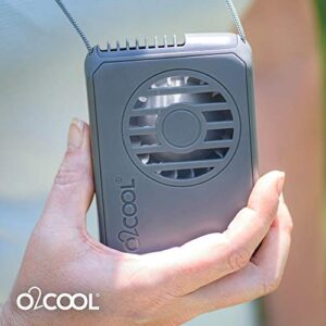 O2COOL Neck Personal Travel Battery Powered Cooling Fan, Single Pack (Gray)