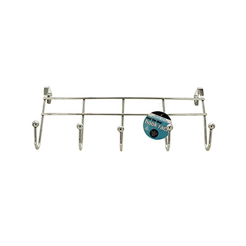 Kole Imports Over The Door Hook Rack, Silver