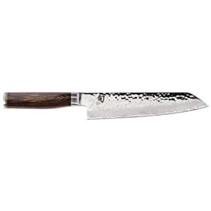 shun cutlery premier kiritsuke knife 8”, master chef's knife, ideal for all-around food preparation, authentic, handcrafted japanese knife, professional chef knife,silver