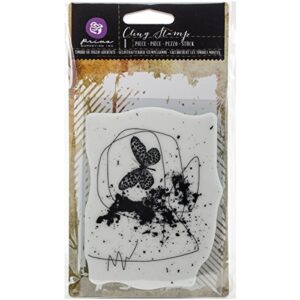 prima marketing 580124 cling stamp 3.5"x5" -butterfly