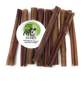 sancho & lola's bully sticks for dogs standard 9.5oz (10-12 count) made in usa - no antibiotics no growth hormones, high-protein beef pizzle dog chews