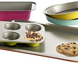 Gibson Home ColorSplash Lyneham 5 Piece Carbon Steel Bakeware Set, Gray