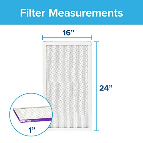 Filtrete 16x24x1 Air Filter, MPR 1500, MERV 12, Healthy Living Ultra-Allergen 3-Month Pleated 1-Inch Air Filters, 2 Filters