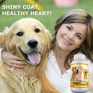 Amazing Omega 3 Fish Oil for Dogs - Itchy Skin Relief for Dog Dry Skin and Shedding - Dog Skin and Coat Supplement Omega 3 for Dogs - 120 Bacon Flavor Chews