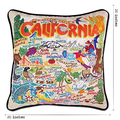 Catstudio California Embroidered Decorative Throw Pillow