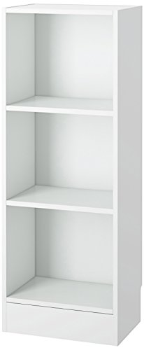 Tvilum Element Narrow 3 Shelf Bookcase, Short, White