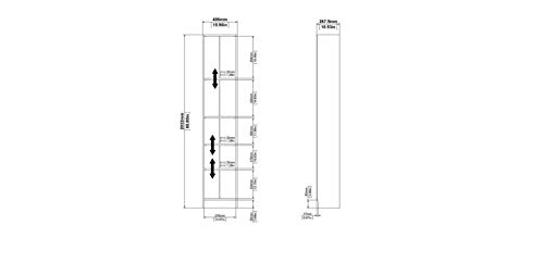 Tvilum Element 5 Shelf Narrow Bookcase, White