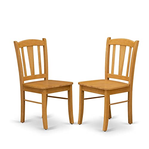 East West Furniture DLC-OAK-W Dining Chairs, Set of 2