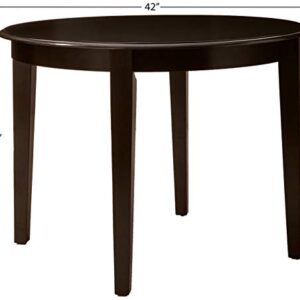 East West Furniture BOT-CAP-T Boston Round Modern Dining Table for Small Spaces, 42x42 Inch, Cappuccino