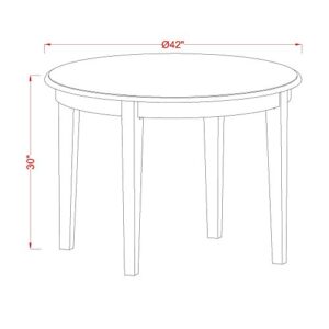 East West Furniture BOT-CAP-T Boston Round Modern Dining Table for Small Spaces, 42x42 Inch, Cappuccino