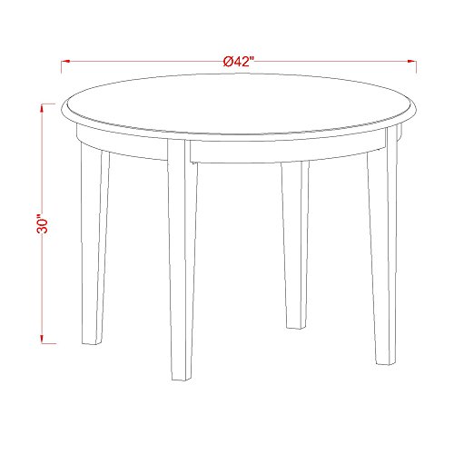 East West Furniture BOT-CAP-T Boston Round Modern Dining Table for Small Spaces, 42x42 Inch, Cappuccino