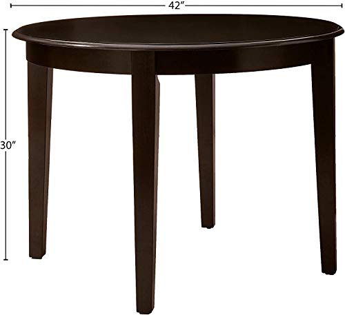 East West Furniture BOT-CAP-T Boston Round Modern Dining Table for Small Spaces, 42x42 Inch, Cappuccino