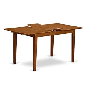 East West Furniture PST-SBR-T Picasso Dining Table - a Rectangle Wooden Table Top with Butterfly Leaf, 32x60 Inch, Saddle Brown