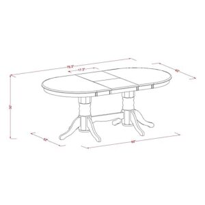 East West Furniture VAT-OAK-TP Vancouver Modern Kitchen Table - an Oval Dining Table Top with Butterfly Leaf & Double Pedestal Base, 40x76 Inch, OAK