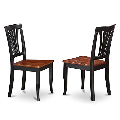 East West Furniture ANAV5-BLK-W 5 Piece Kitchen Set for 4 Includes a Round Room Table with Pedestal and 4 Dining Chairs, 36x36 Inch, Black & Cherry