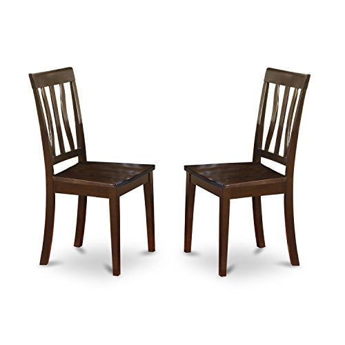 East West Furniture Boston 5 Piece Kitchen Set for 4 Includes a Round Dining Room Table and 4 Solid Wood Seat Chairs, 42x42 Inch, Cappuccino