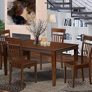 East West Furniture CAP5S-MAH-W 5 Piece Dinette Set for 4 Includes a Rectangle Room Table and 4 Kitchen Dining Chairs, 36x60 Inch, Mahogany