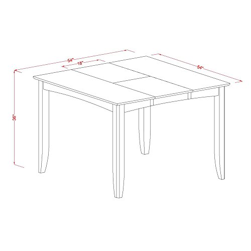 East West Furniture Fairwind 7 Piece Kitchen Counter Set Consist of a Square Table with Pedestal and 6 Dining Room Chairs, 54x54 Inch, Cappuccino