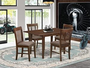 east west furniture nofk5-mah-c dining set, 5-piece