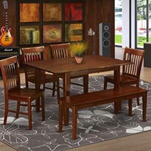 EAST WEST FURNITURE 6 Pc dinette set - Table and 4 Dining Table Chairs for Dining room and Bench