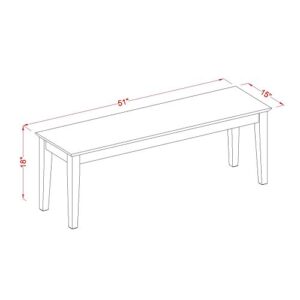 EAST WEST FURNITURE 6 Pc dinette set - Table and 4 Dining Table Chairs for Dining room and Bench