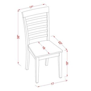 East West Furniture NOML5-MAH-W, Wood Seat