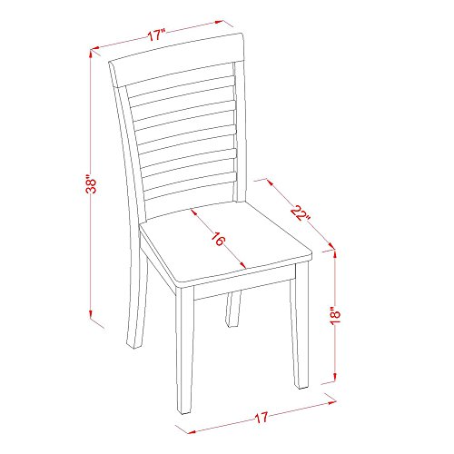 East West Furniture NOML5-MAH-W, Wood Seat