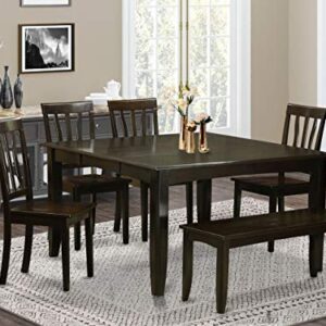 East West Furniture PFAN6-CAP-W Dining Set, 6-Piece