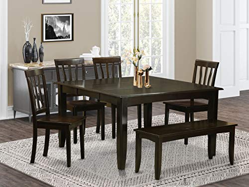 East West Furniture PFAN6-CAP-W Dining Set, 6-Piece