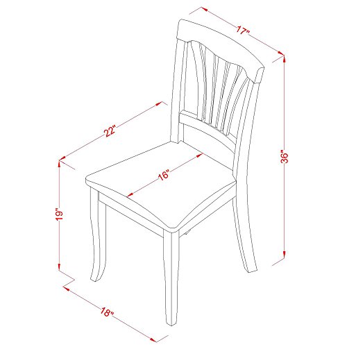 East West Furniture PFAV7-SBR-LC Dining Set, Faux Leather Seat