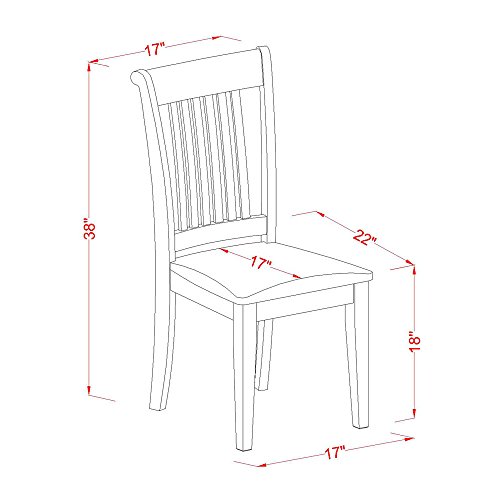 East West Furniture PFPO9-SBR-C 9 Pc Dining Room Set-Table with Leaf and 8 Kitchen Chairs, Microfiber Upholstered Seat