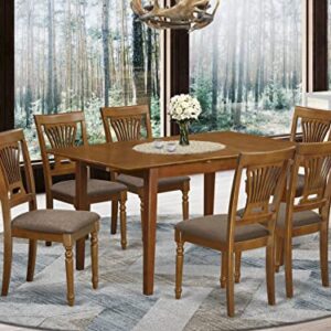 East West Furniture PSPL7-SBR-C Dining Table Set, 7-piece