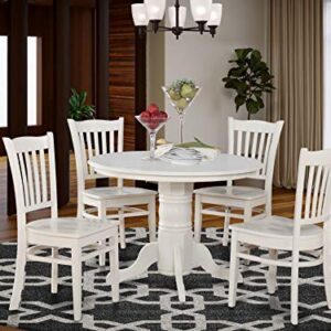 EAST WEST FURNITURE 5 Pc small Kitchen Table and Chairs set-Round Table and 4 Kitchen Chairs