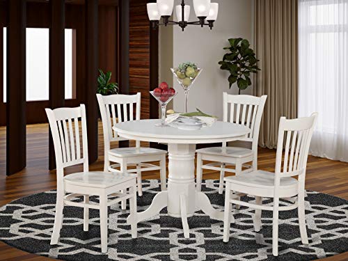 EAST WEST FURNITURE 5 Pc small Kitchen Table and Chairs set-Round Table and 4 Kitchen Chairs