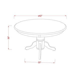 EAST WEST FURNITURE 5 Pc small Kitchen Table and Chairs set-Round Table and 4 Kitchen Chairs