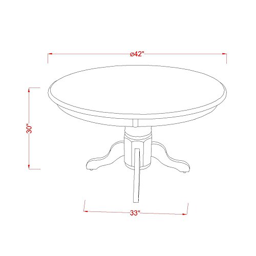 EAST WEST FURNITURE 5 Pc small Kitchen Table and Chairs set-Round Table and 4 Kitchen Chairs