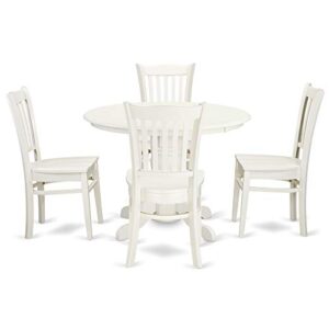 EAST WEST FURNITURE 5 Pc small Kitchen Table and Chairs set-Round Table and 4 Kitchen Chairs