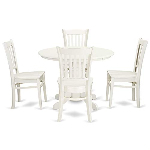 EAST WEST FURNITURE 5 Pc small Kitchen Table and Chairs set-Round Table and 4 Kitchen Chairs