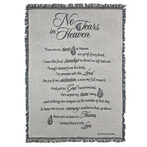 dicksons no tears in heaven on grey memorial 48 x 68 all cotton tapestry throw blanket