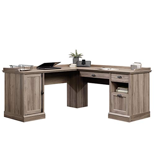 Sauder Barrister Lane L-Desk, Salt Oak finish