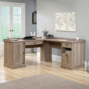 Sauder Barrister Lane L-Desk, Salt Oak finish