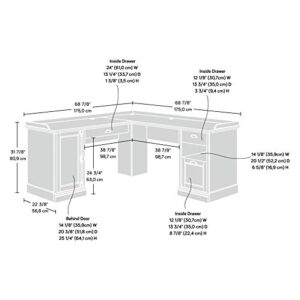 Sauder Barrister Lane L-Desk, Salt Oak finish